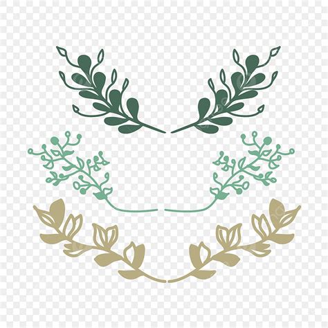 Floral Decorative Elements Vector PNG Images Green Floral Line Curve