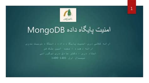 امنیت پایگاه داده mongodb pptx databases computer software and