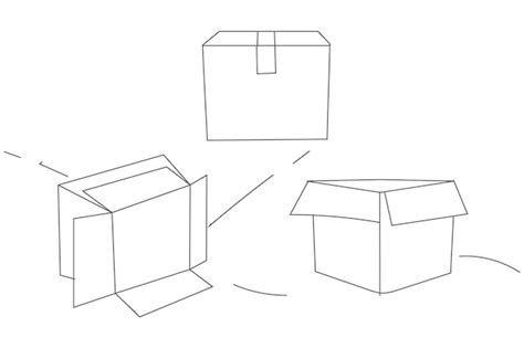 Premium Vector Set Of Cardboard Boxes Line Art Vector Illustration