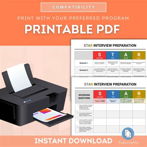 Interview Preparation STAR Format Worksheet ProBizTemplates