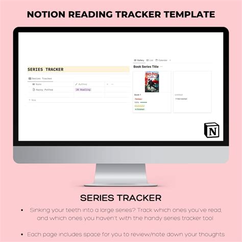 notion reading tracker notion template digital reading journal