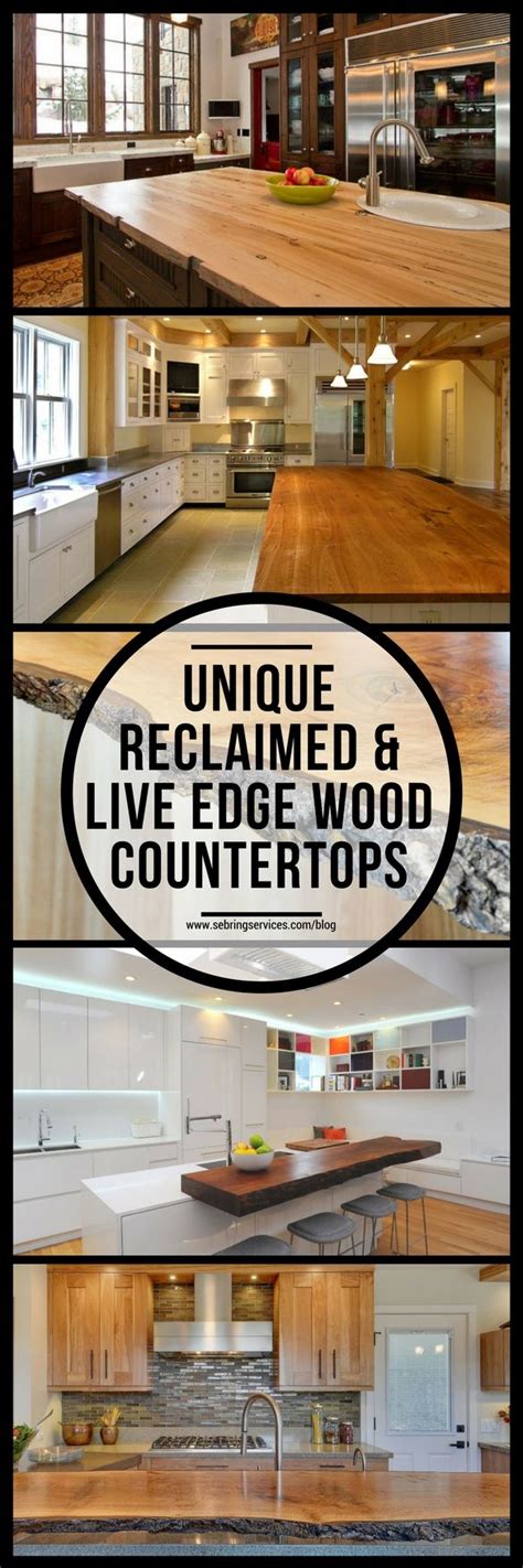 Unique Reclaimed And Live Edge Wood Countertops How To Install Wood