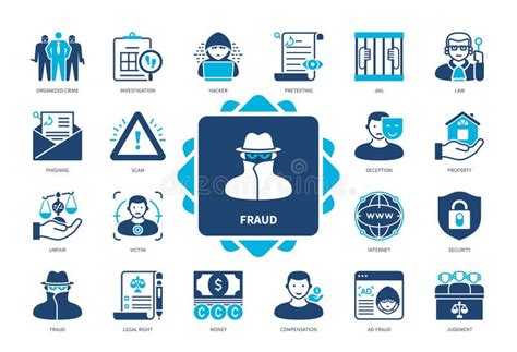 Fraud Solid Icon Set Stock Vector Illustration Of Legal 309383360