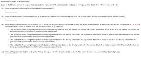 solved a statistical program is recommended suppose that