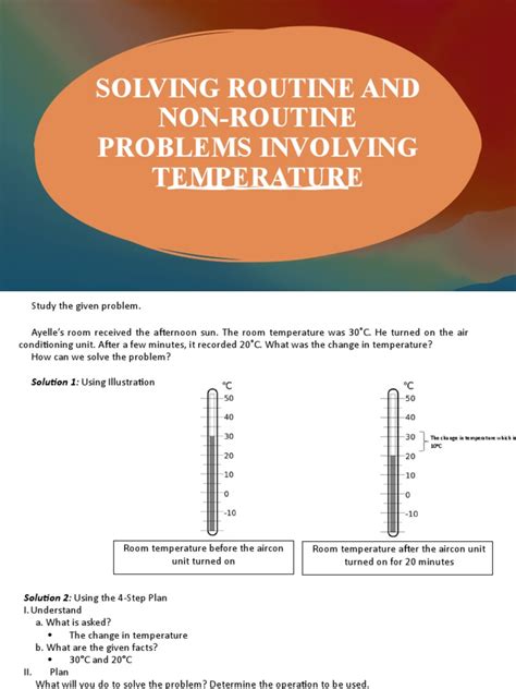 Solving Routine And Non Routine Problems Involving Temperature Pdf
