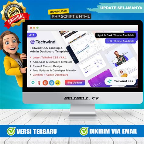jual tailwind css techwind multipurpose app saas and software