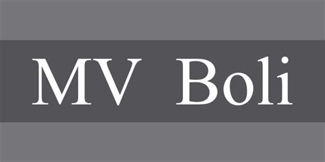 Mv Boli Font Zillion