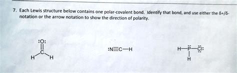 Each Lewis Structure Below Contains One Polar Covalent Bond Identify