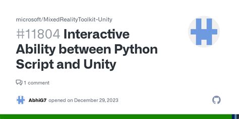 Interactive Ability Between Python Script And Unity · Issue 11804