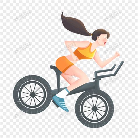 자전거를 타는 소녀 Png 일러스트 무료 다운로드 Lovepik