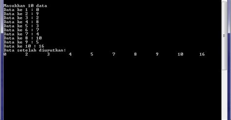 Program C Untuk Mengurutkan Data Dengan Selection Sort ~ Ilmu Tekhnologi
