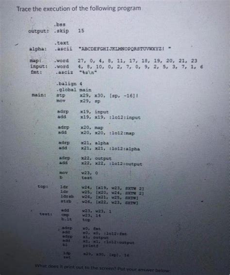 solved trace the execution of the following program what