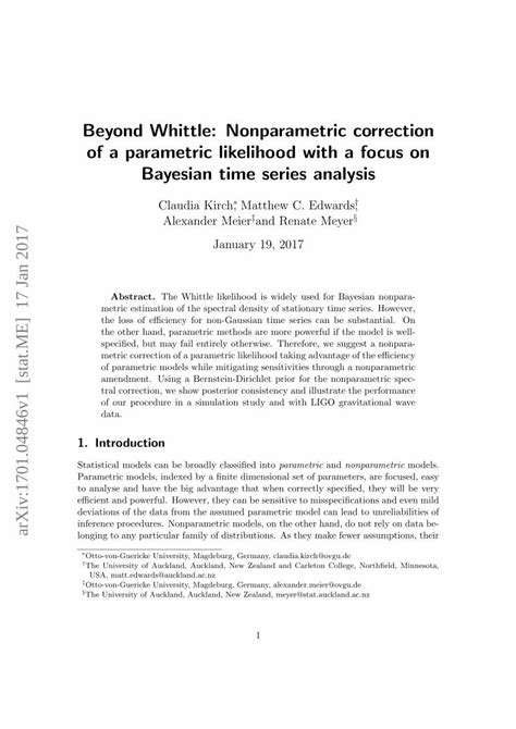 Pdf Beyond Whittle Nonparametric Correction Of A Parametric