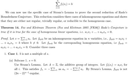 Rados Theorem Rado And The Regularity Of Systems Of Linear