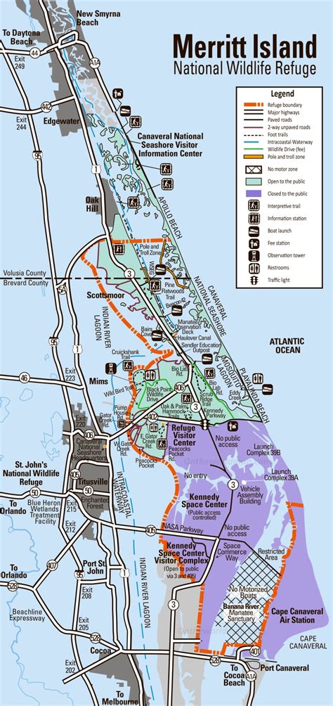 Merritt Island Nwr Map Cities And Towns Map