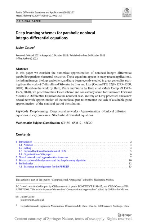 Pdf Deep Learning Schemes For Parabolic Nonlocal Integro Differential Equations