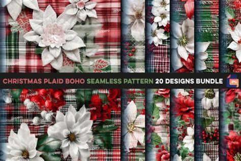 Christmas Plaid Boho Seamless Pattern Graphic By Jijopero · Creative