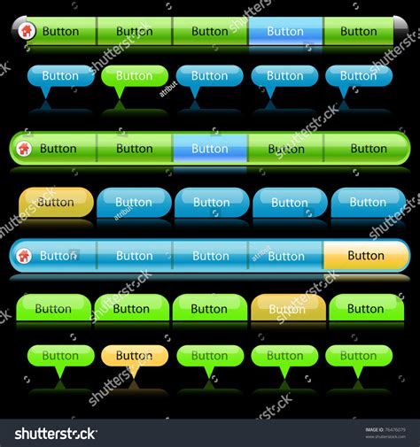 Web Menu Header Set Stock Vector Illustration 76476079 Shutterstock