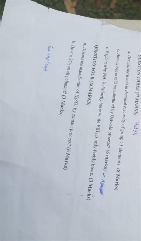 A Discuss The Trends In Chemical Reactivity Of Group Elements Mar