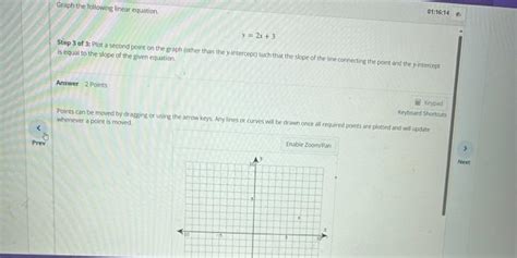 Solved Graph The Following Linear Equation Y 2x 3 Step 3 Of