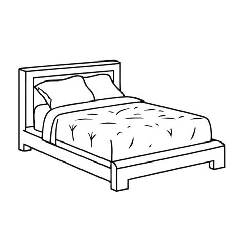 어린이 들 을 위해 손으로 그린 귀여운 침대 의 터 일러스트레이션 프리미엄 Ai 생성 벡터