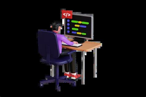 Man Doing Web Coding 3d Illustration Free Download Design