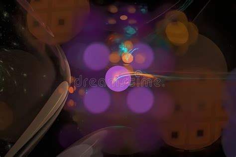 Abstract Digital Fractal Wave Shiny Imagination Flame Explosion Fantasy Design Background Curve
