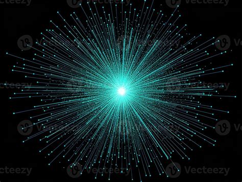A Mesmerizing Turquoise Explosion Of Luminous Particles Emerges From The Center Radiating