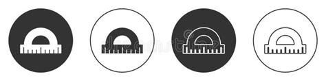 Black Protractor Grid For Measuring Degrees Icon Isolated On White Background Tilt Angle Meter