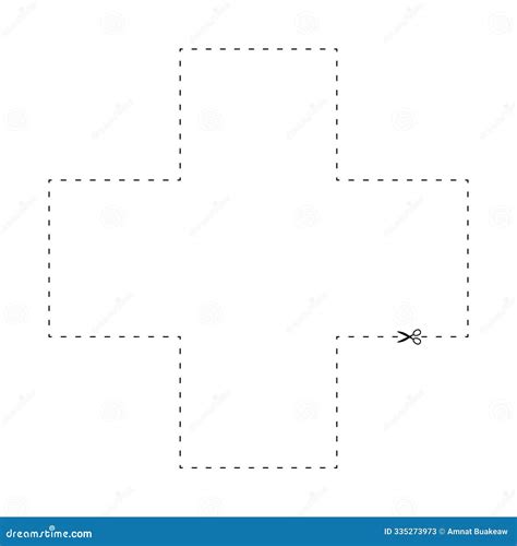 scissors on dashed line cross shape dash line and scissors dash