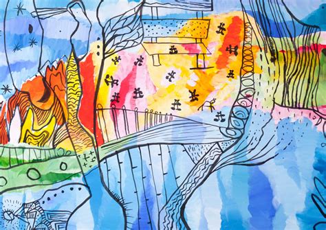 Acryl Gemälde abstrakte freie farbige Landschaft vom Künstler