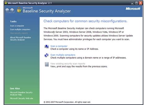 Microsoft Baseline Security Analyzer Télécharger