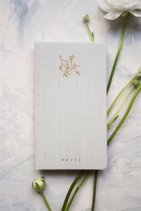 Jasmine Vine Grey Linen Notebook Etsy