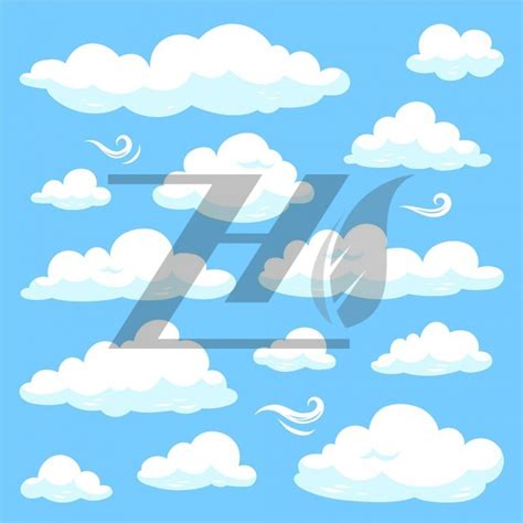 دانلود وکتور مجموعه ابر کارتونی دانلود رایگان فایل لایه باز، Psd