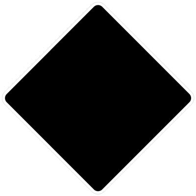 24 x 24 custom black diamond sign row signs and graphics