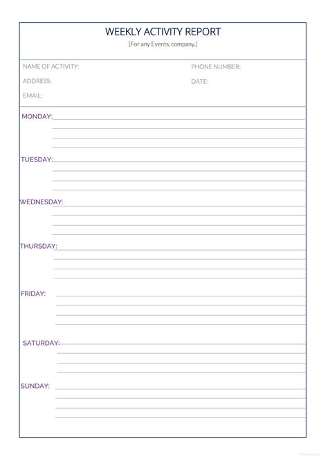 template for a report