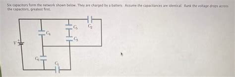 Solved Six Capacitors Form The Network Shown Below They Are