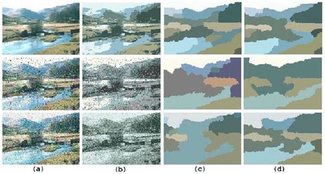 A Noisy Input Image Segmentation Results Of B K Means C Jseg