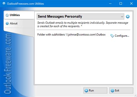 Send Messages Personally Outlook Freeware