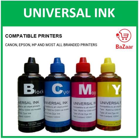 Universal Ink Refill Kit Ml Bottle Compatible With Almost All Printers Brother Hp Epson Canon