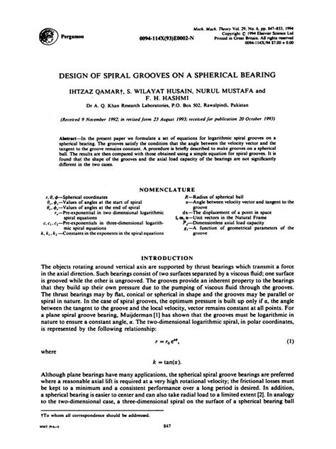 Design Of Spiral Grooves On A Spherical Pdf Sphere Coordinate System