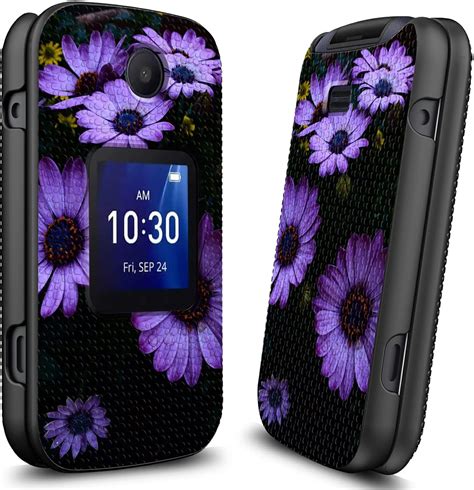 Amazon Com Nakedcellphone Case For Alcatel Go Flip V Black Protective Snap On Cover Grid
