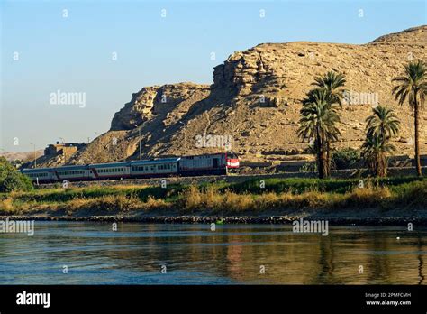 Egypt Upper Egypt Nile Valley Nile River Banks Train From Luxor To