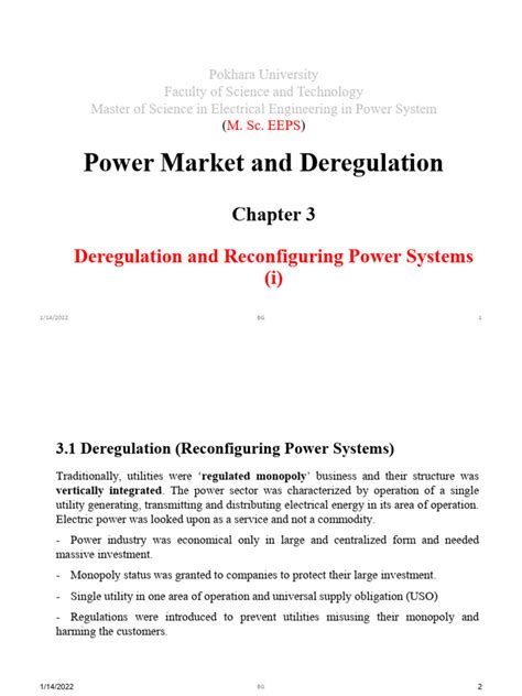 deregulation and reconfiguring power system pdf public utility