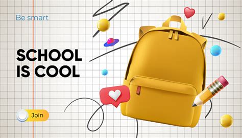 돌아 가기 벡터 템플릿 디자인 교육 용품 노란색 및 소셜 미디어 아이콘 통하고 있는 체크 무늬 종이 시트 배경 벡터 일러스트 레이 션 학용품에 대한 스톡 벡터 아트 및 기타