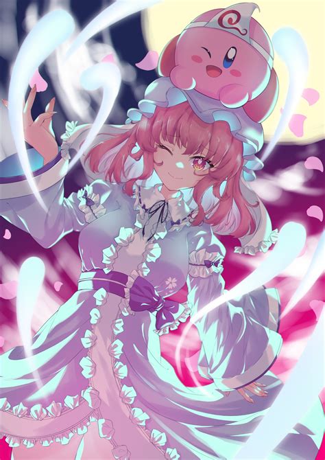 Saigyouji Yuyuko And Kirby Touhou And 1 More Drawn By Kisaragiyuu
