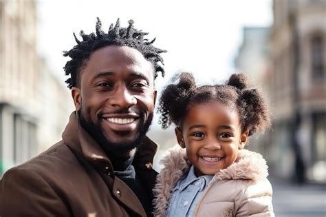 Premium Ai Image A Father And Daughter Smile For The Camera