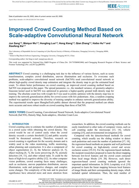 Pdf Improved Crowd Counting Method Based On Scale Adaptive