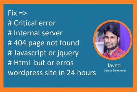 fix critical error and fatal error in wordpress by sanu61 fiverr
