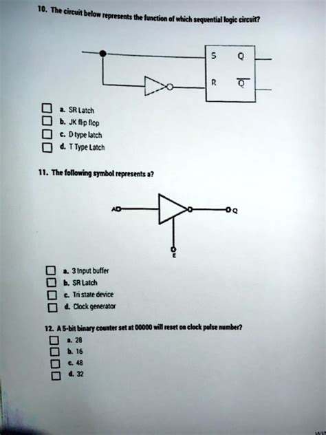 [get answer] 10 the circuit below represents the function of which